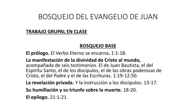 Bosquejo Del Evangelio de Juan | PDF