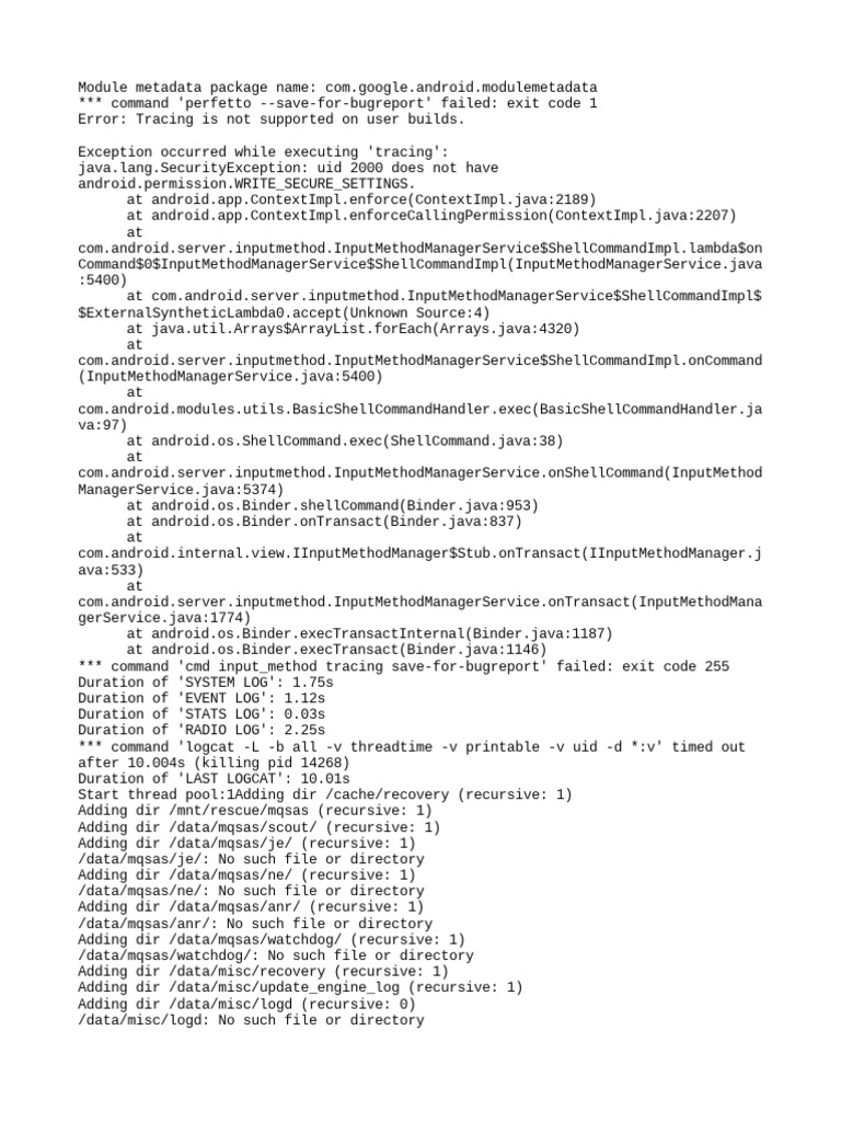 Bugreport Amber - Global SP1A.210812.016 2022 09 13 14 33 54 Dumpstate - Log 14200 | PDF | Java ...