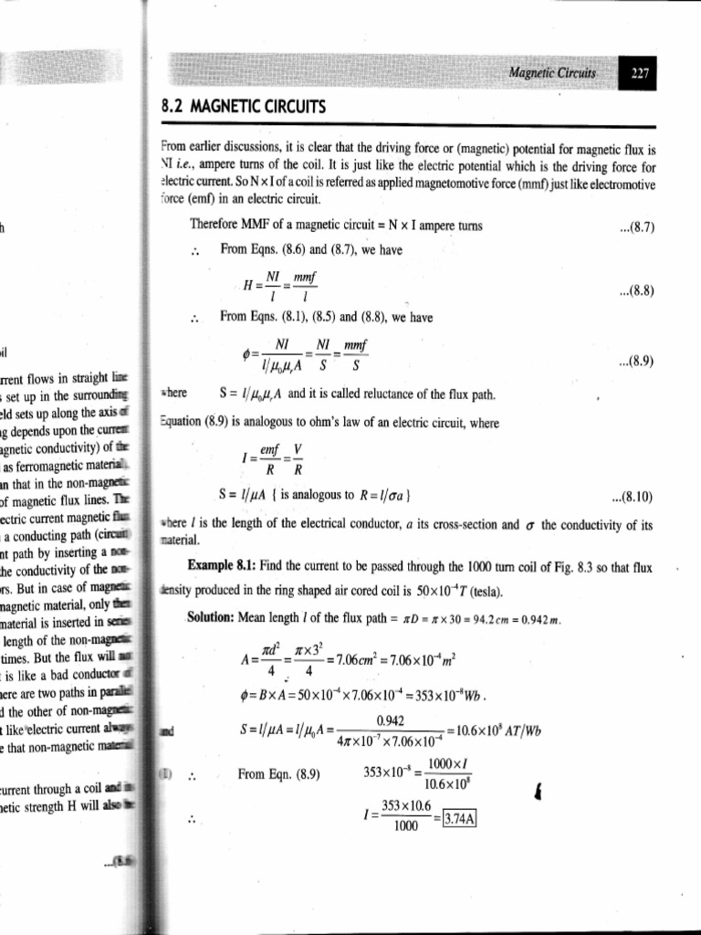 Numericals - Magnetic Circuits | PDF | Materials | Theoretical Physics