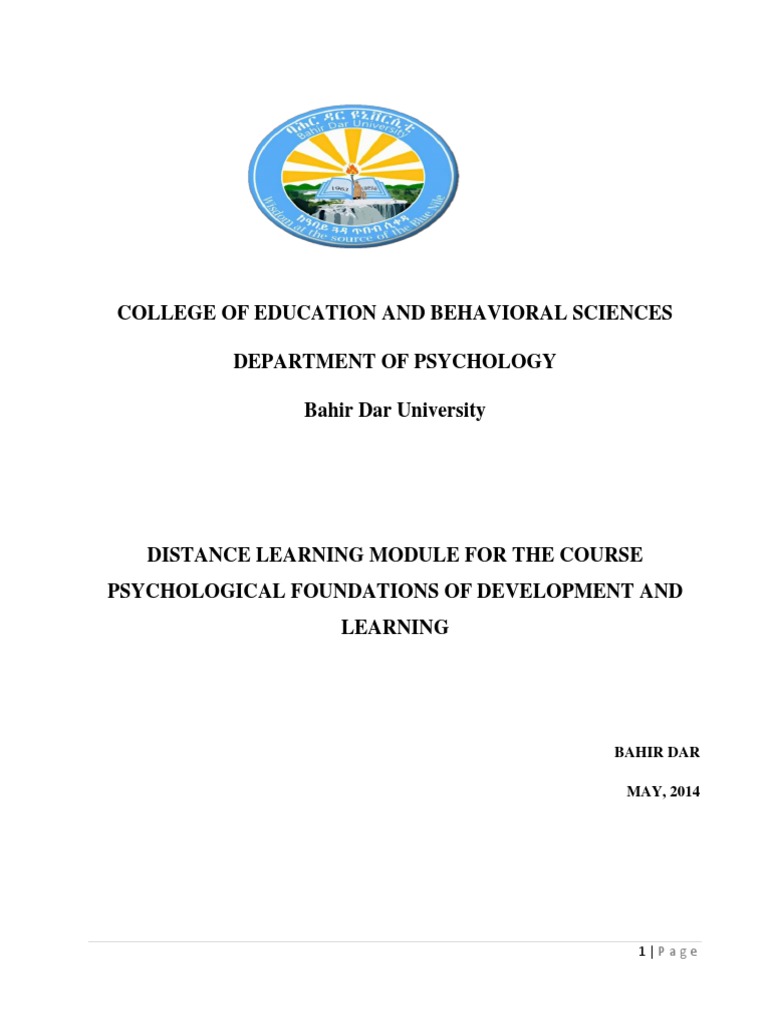 Psychological Foundations of Learning Module | PDF | Psychology ...