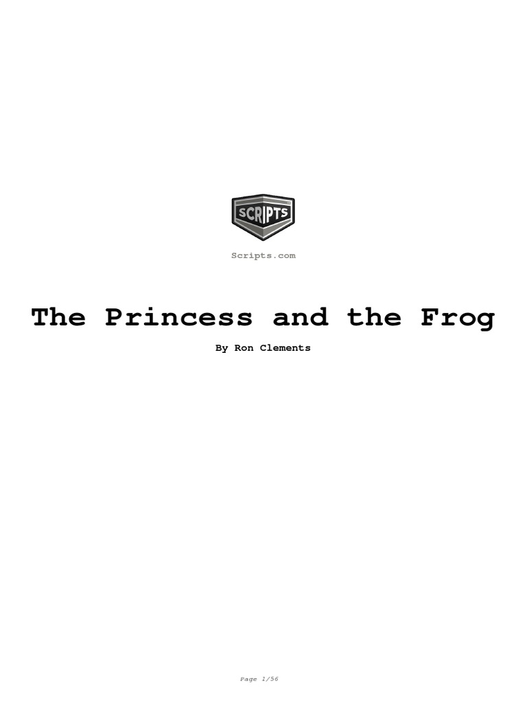 The Princess and the Frog Script | PDF | Art | Poetry