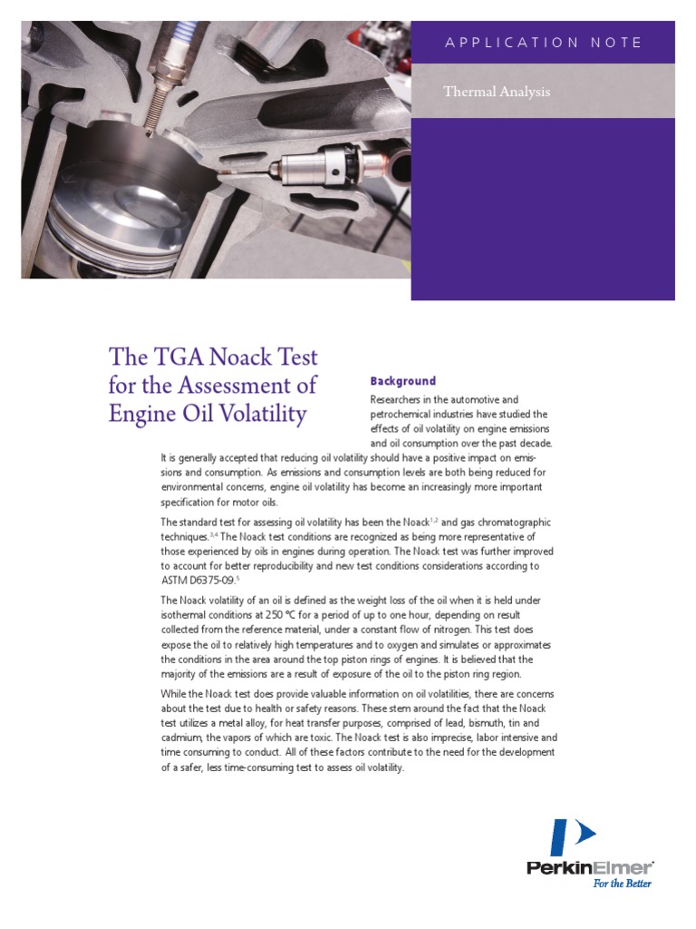 The TGA Noack Test For The Assessment of Engine Oil Volatility ...