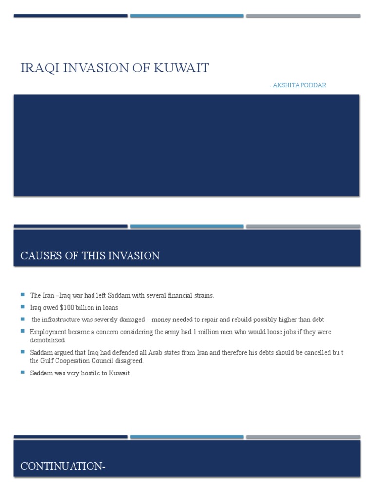 Gulf War: Iraq-Kuwait Invasion Timeline | PDF | Gulf War | Saddam Hussein
