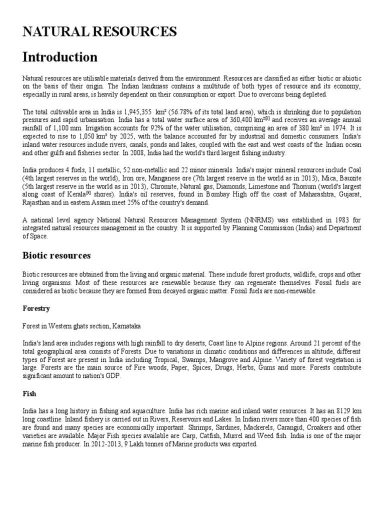 Natural Resources | Download Free PDF | Resource | Capital (Economics)