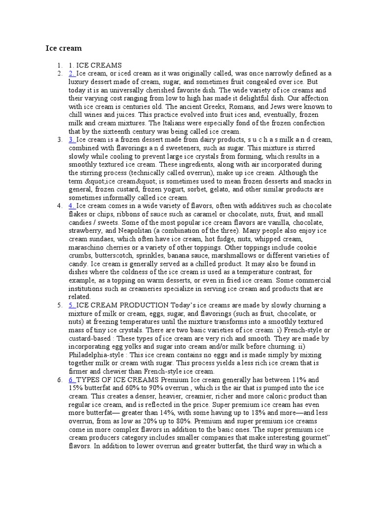 Ice Cream | PDF | Ice Cream | Desserts