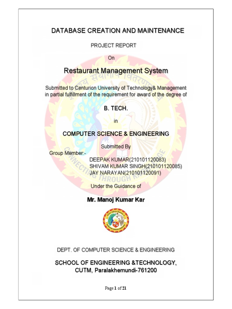 Project Report (Database Creation and Maintenance) | PDF | World Wide Web | Internet & Web
