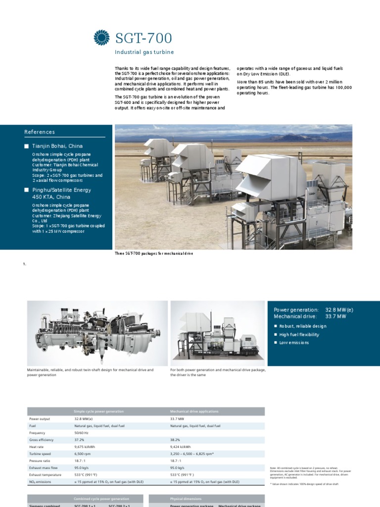 Siemens SGT700 Data | PDF | Gas Turbine | Power Station
