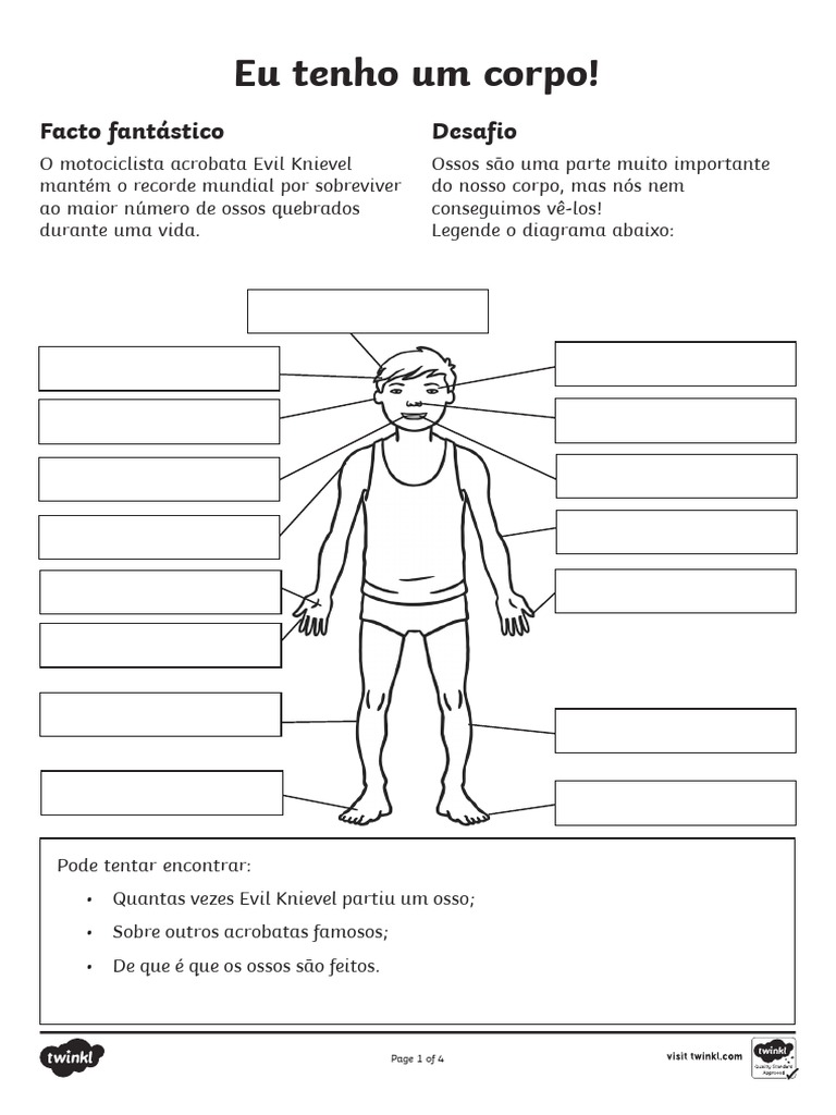 BR T T 2544243 Eu Tenho Um Corpo Ficha de Atividades Portugues Brasil | PDF