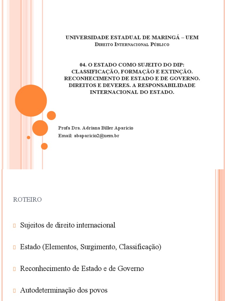 Universidade Estadual de Maringá - Uem D I P: Profa Dra. Adriana Biller ...