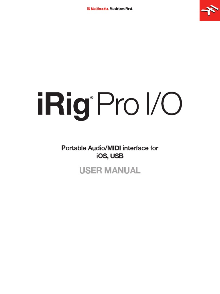 Irig Pro IO User Manual | PDF | Ios | Microphone