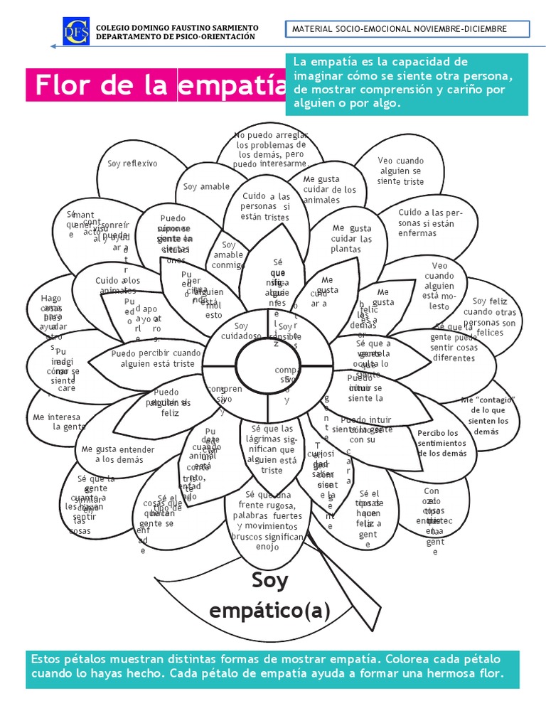 Flor de La Empatía 7º y 8º | Descargar gratis PDF | Sicología | Conceptos psicologicos