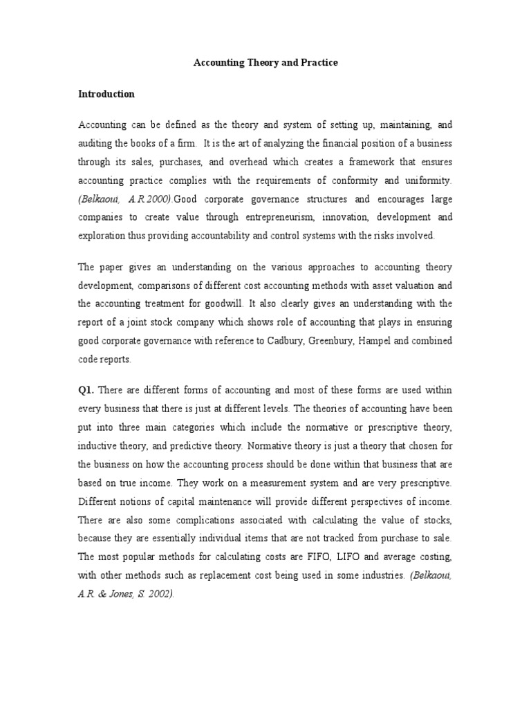 Acconting Theory & Practice - Mohammed AL Sulaibi | PDF | Historical Cost | Goodwill (Accounting)