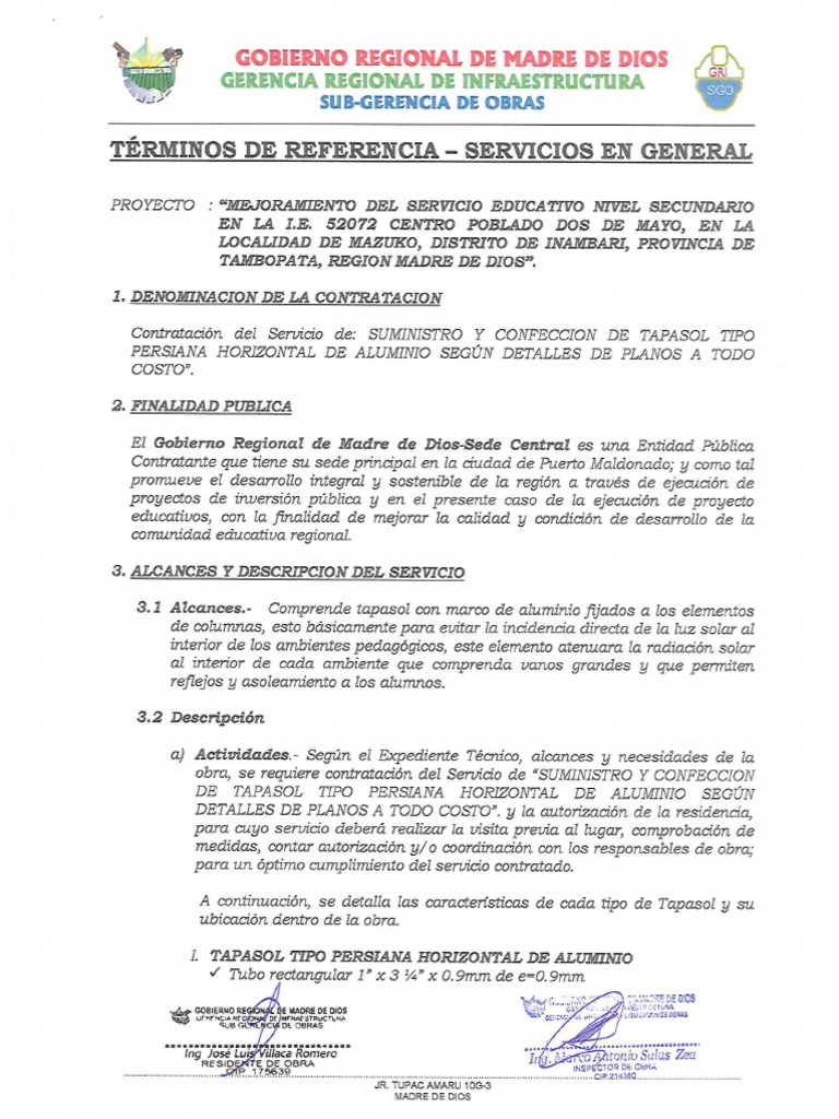 Obra - 2 de Mayo Tapasol (PS.748) | PDF