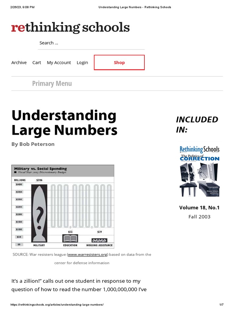 Understanding Large Numbers: Included IN | PDF