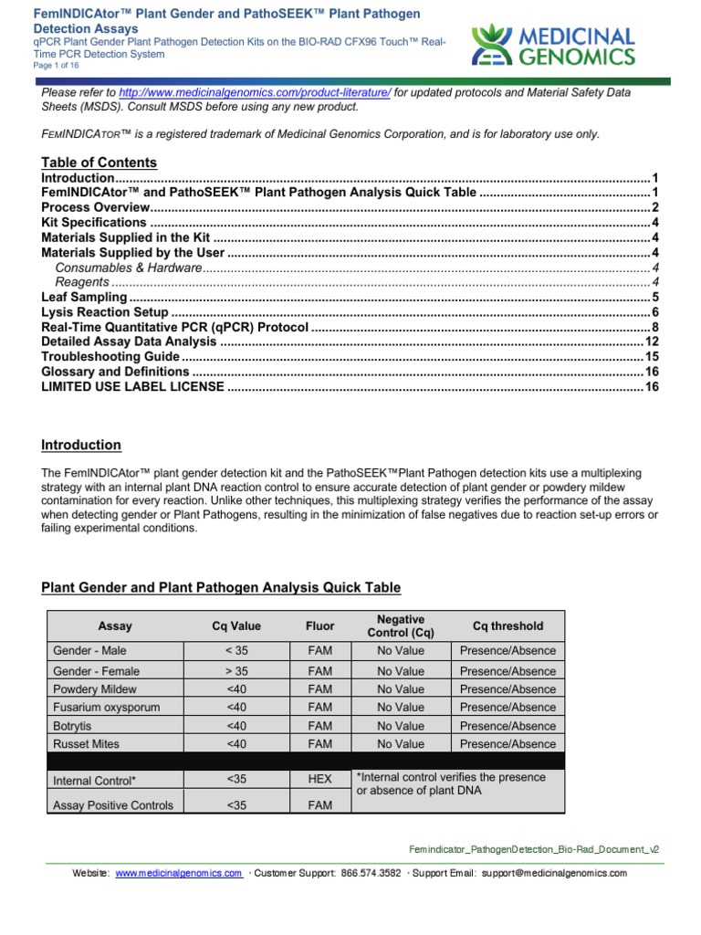 FemINDICAtor - Plant Pathogen - QPCR - Bio-Rad | PDF | Real Time ...