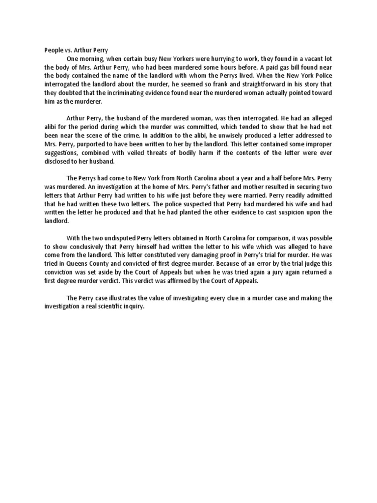 Arthur Perry Case | PDF