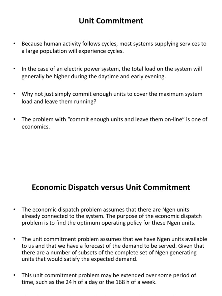 Unit Commitment | PDF | Mathematical Optimization | Systems Analysis Unit Commitment | PDF | Mathematical Optimization | Systems Analysis