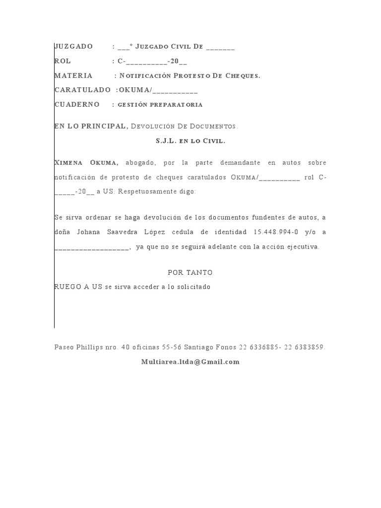 Devolución de Documentos | PDF