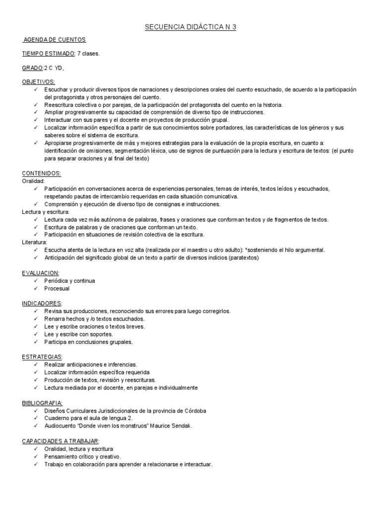 Actividades Didácticas: Donde Viven los Monstruos | PDF