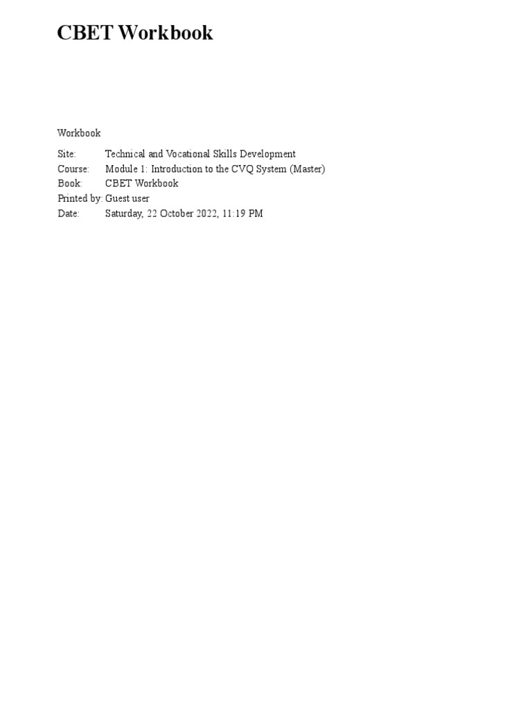 CBET Workbook | PDF | Constructivism (Philosophy Of Education) | Learning