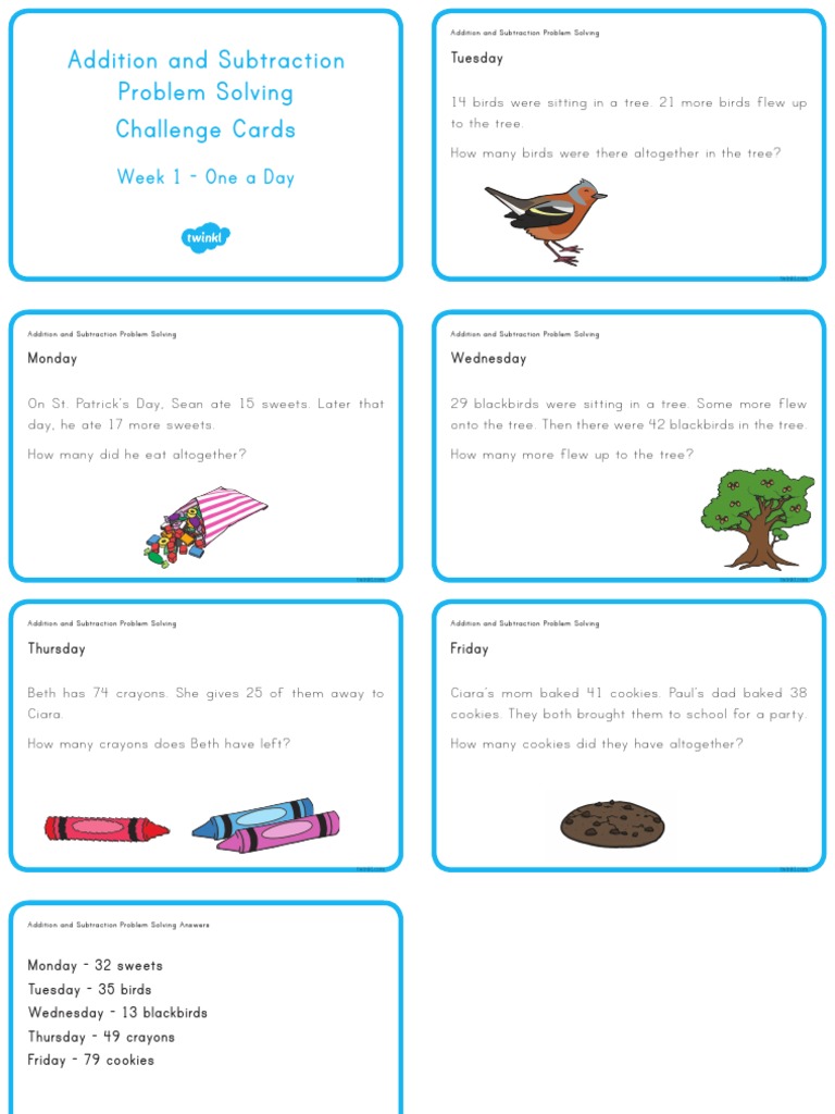 Kids' Math Problem Challenges | PDF
