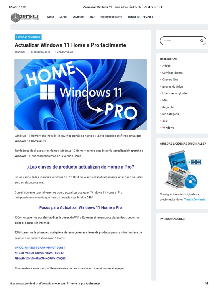 Actualizar Windows 11 Home A Pro Fácilmente | PDF | Windows 10 | Microsoft Windows