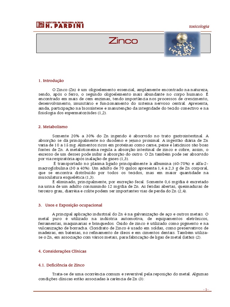 Zinco - Hermes Pardini | PDF | Zinco | Sêmen