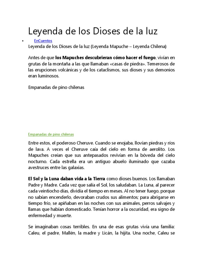 Leyenda de Los Dioses de La Luz | PDF