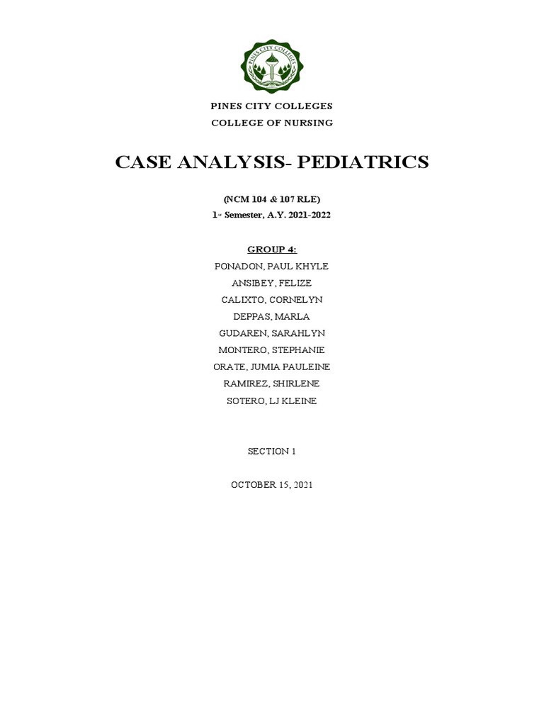 Case Analysis Pediatrics | PDF | Respiratory Tract | Breathing