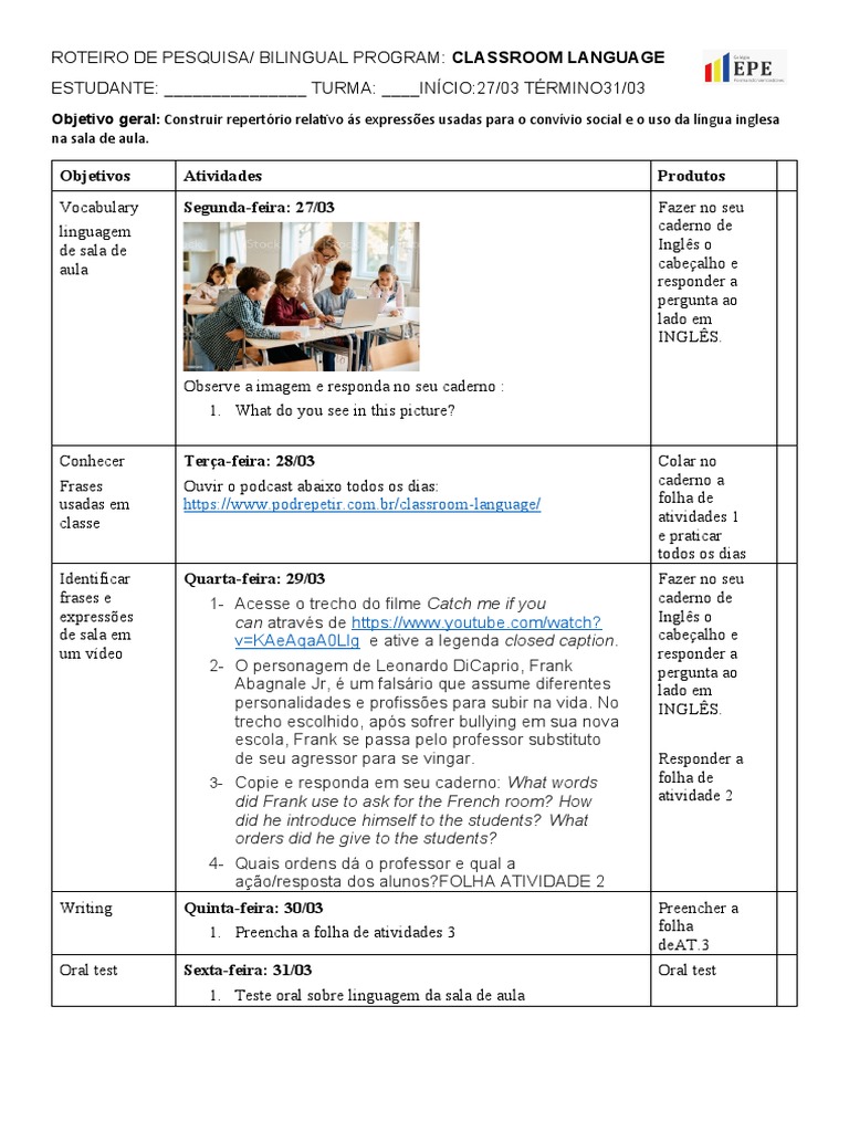 Roteiro de Pesquisa Ingl S 002 | PDF | Linguística