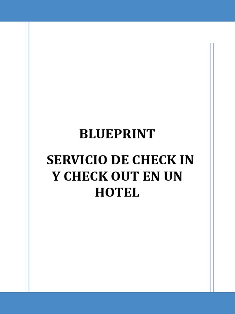Blueprint de Check In y Check Out Hotelero | PDF | Hotel