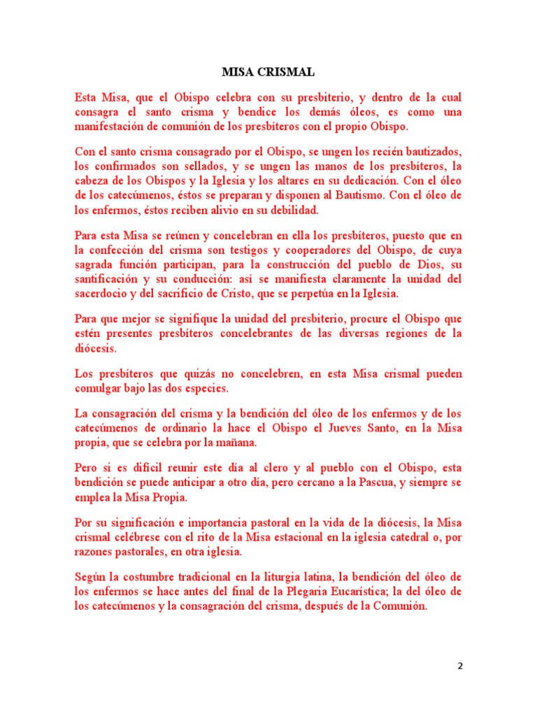 Doc. Ritual MISA CRISMAL | PDF