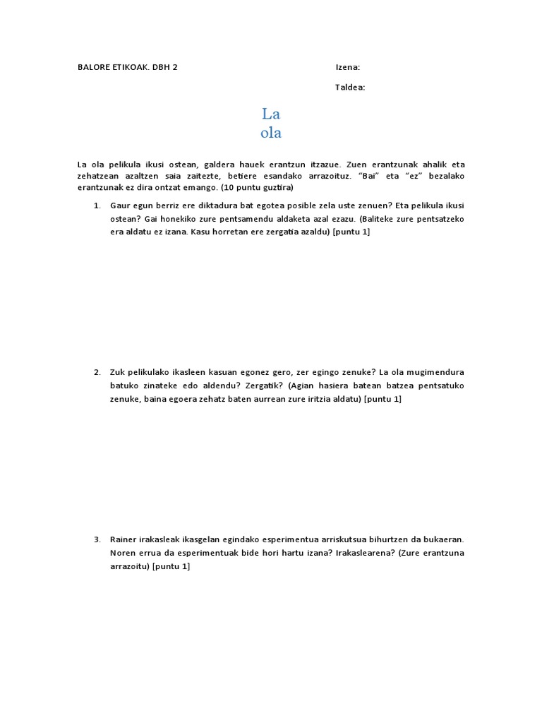 La Ola (DBH 2) | PDF