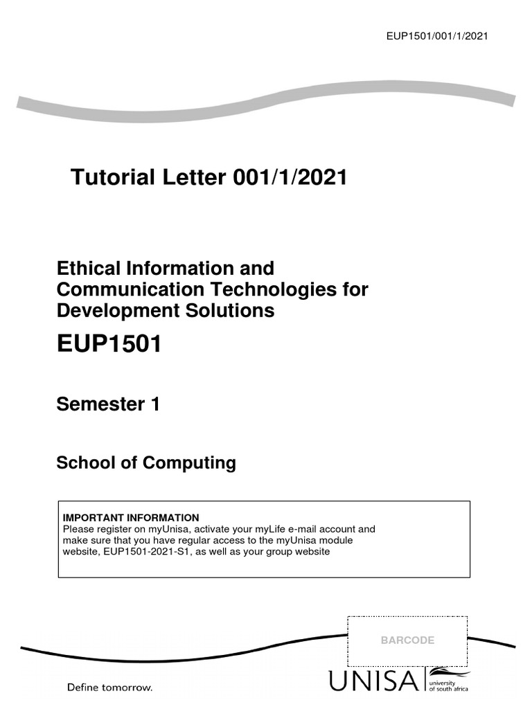 Eup1501 2021 TL 001 3 B | PDF | Business | Technology & Engineering