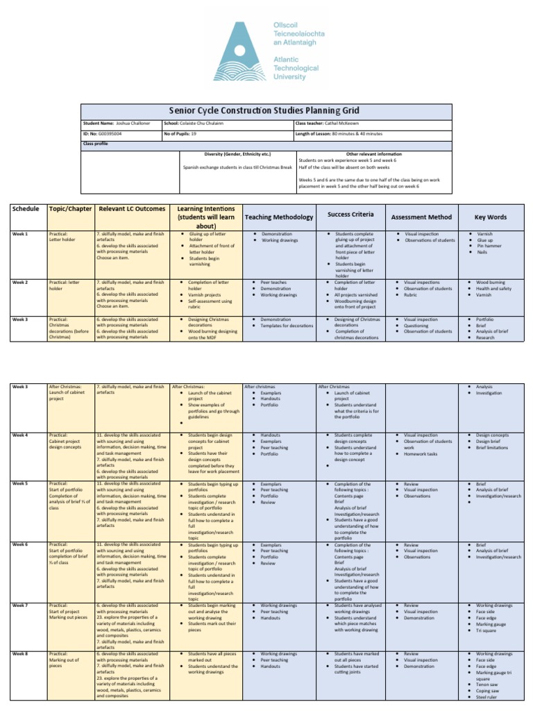 Planning Grid Transition Year Construction Studies | PDF | Drawing | Design