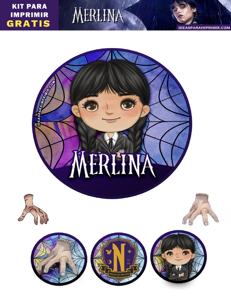Cake Topper Merlina Addams Kit | PDF