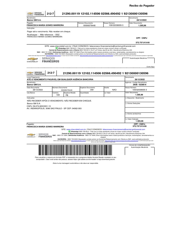 Banco GM Sa - 372.737.013-00 | PDF | Cheque (banco) | Business