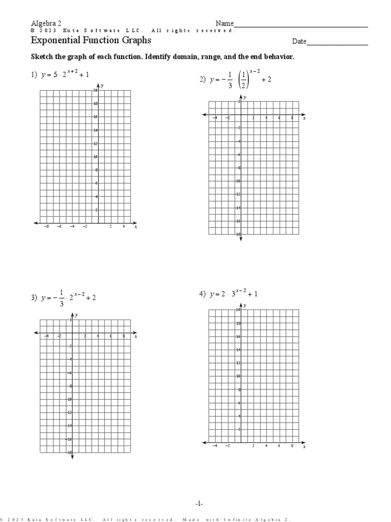 Exponential Function Graphs Key Pdf Function Mathematics