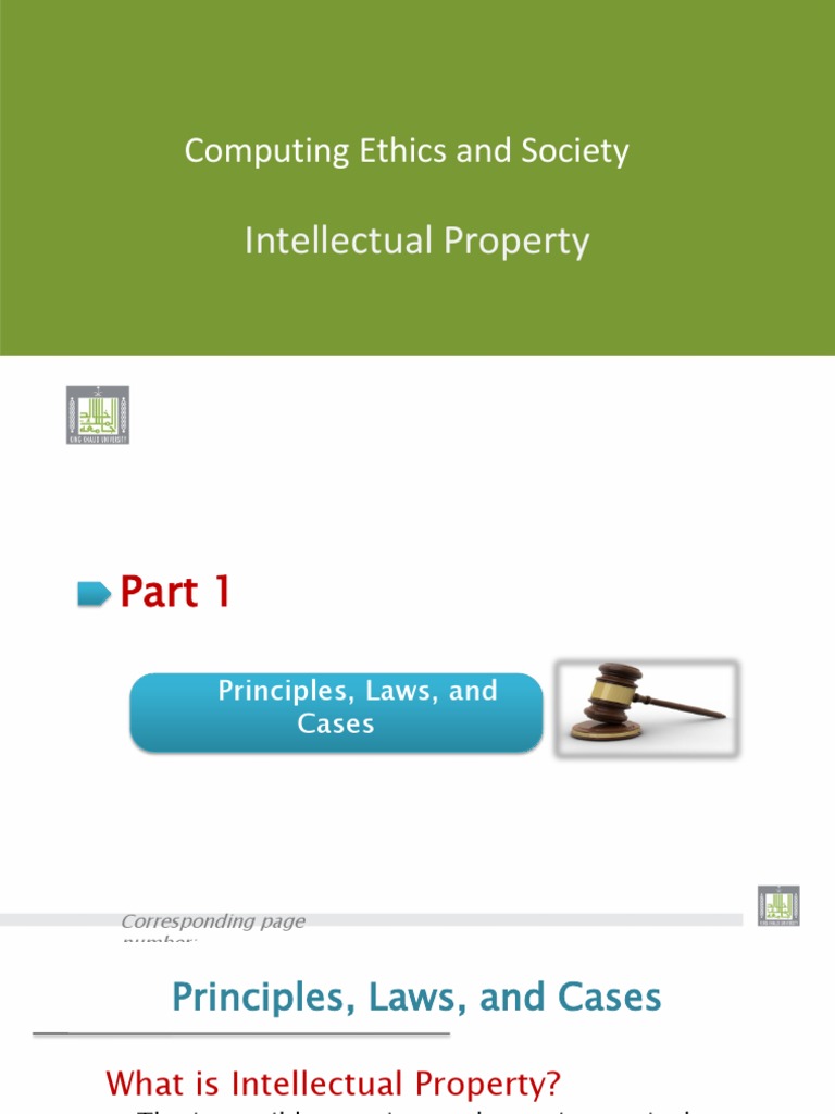 Intellectual Property: Computing Ethics and Society | PDF | Copyright ...