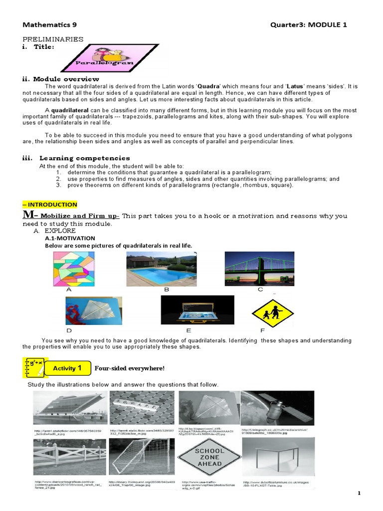 MATH 9 - Q3 - Module 1 - Edited | PDF
