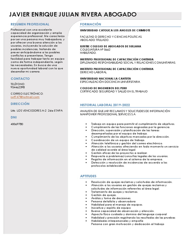 CV Julian Rivera | PDF | Informática