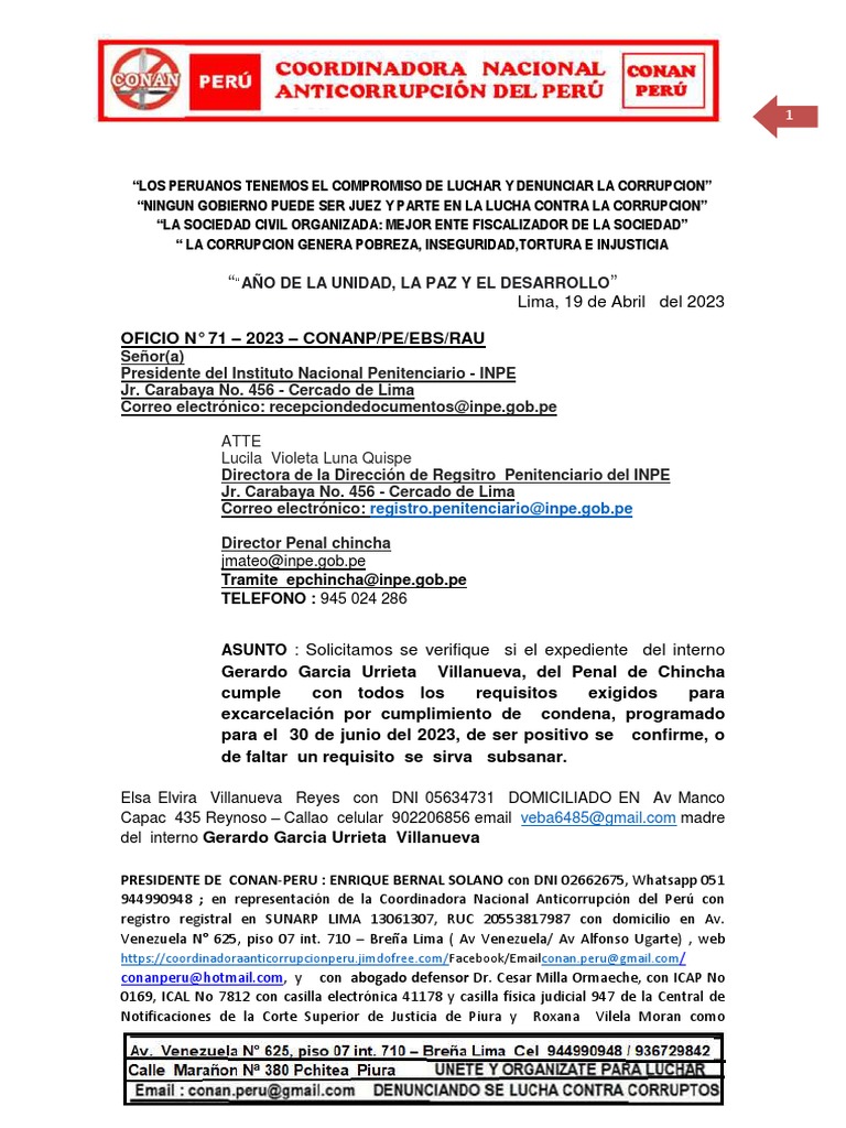 Solicitamos Verificar Requisitos para Excarcelar | PDF | Convenio europeo de derechos humanos | Juez