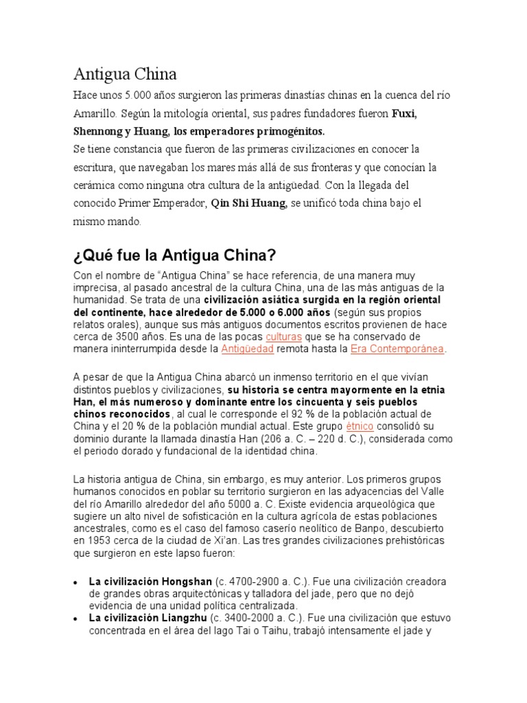 Antigua China | PDF | Historia de china | China