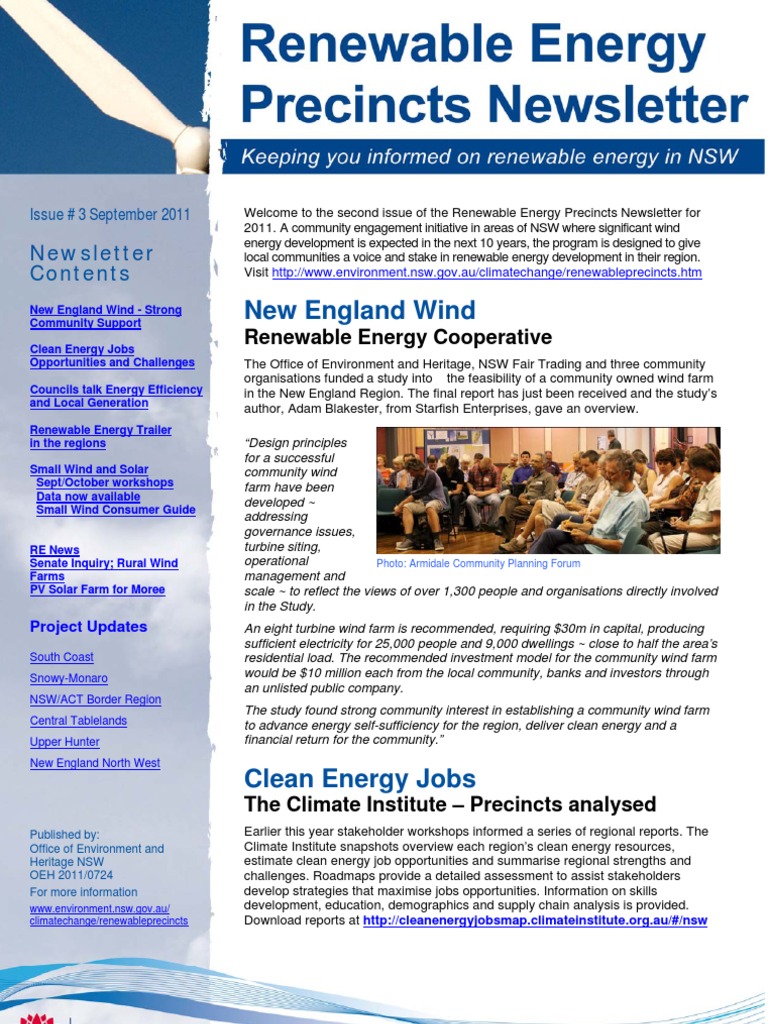 Upper Hunter Renewable Energy Initiatives | PDF | Wind Power | Energy ...