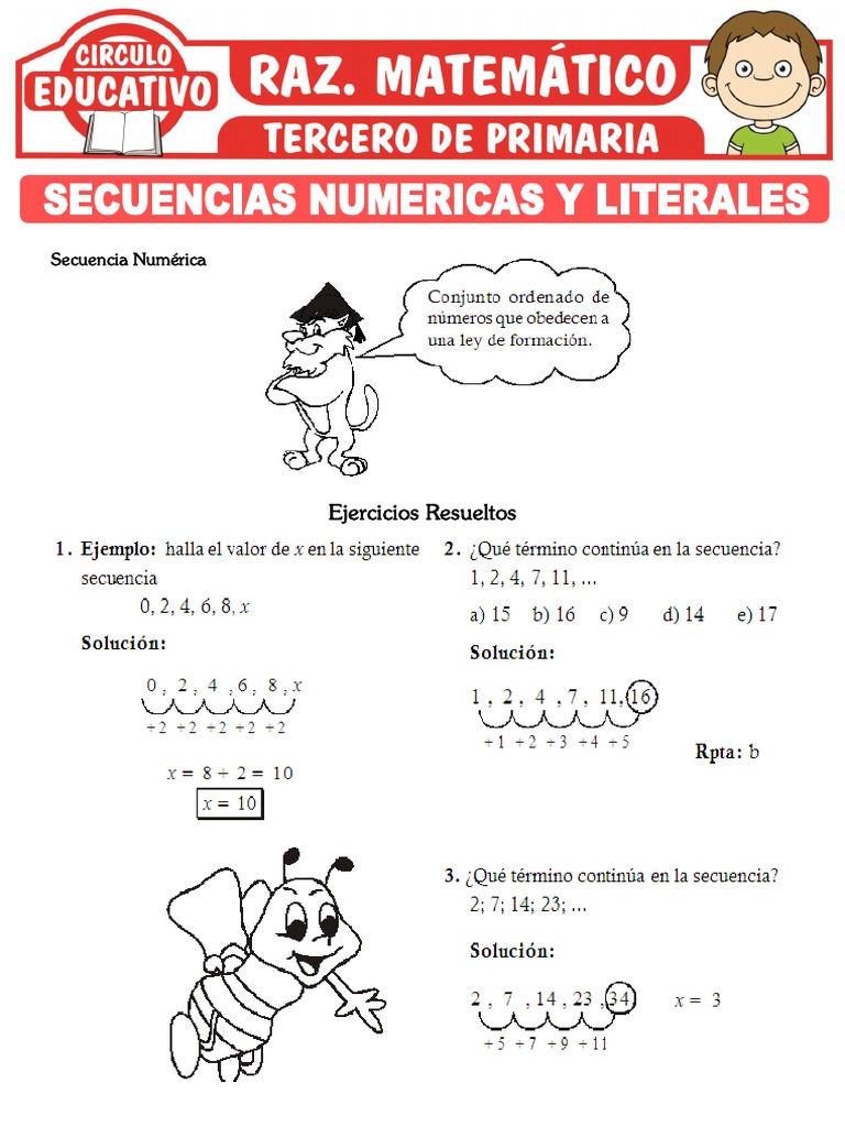 Secuencias Numericas y Literales para Tercero de Primaria | PDF | Ajedrez