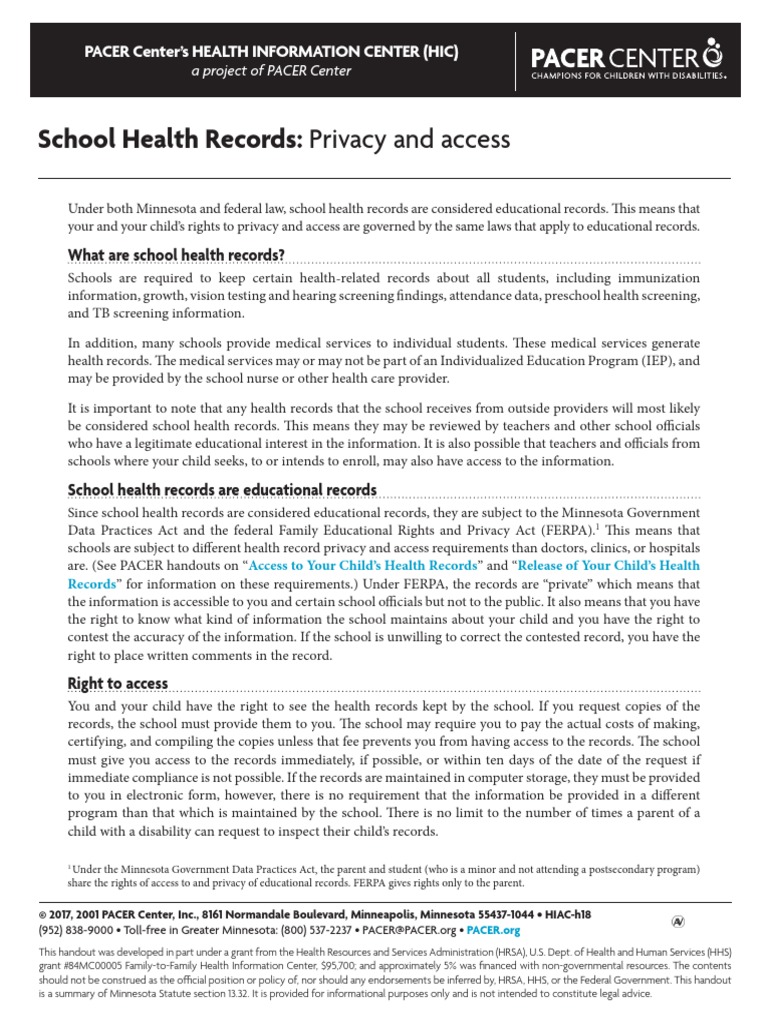 School Health Record | PDF | Individualized Education Program | Health Care