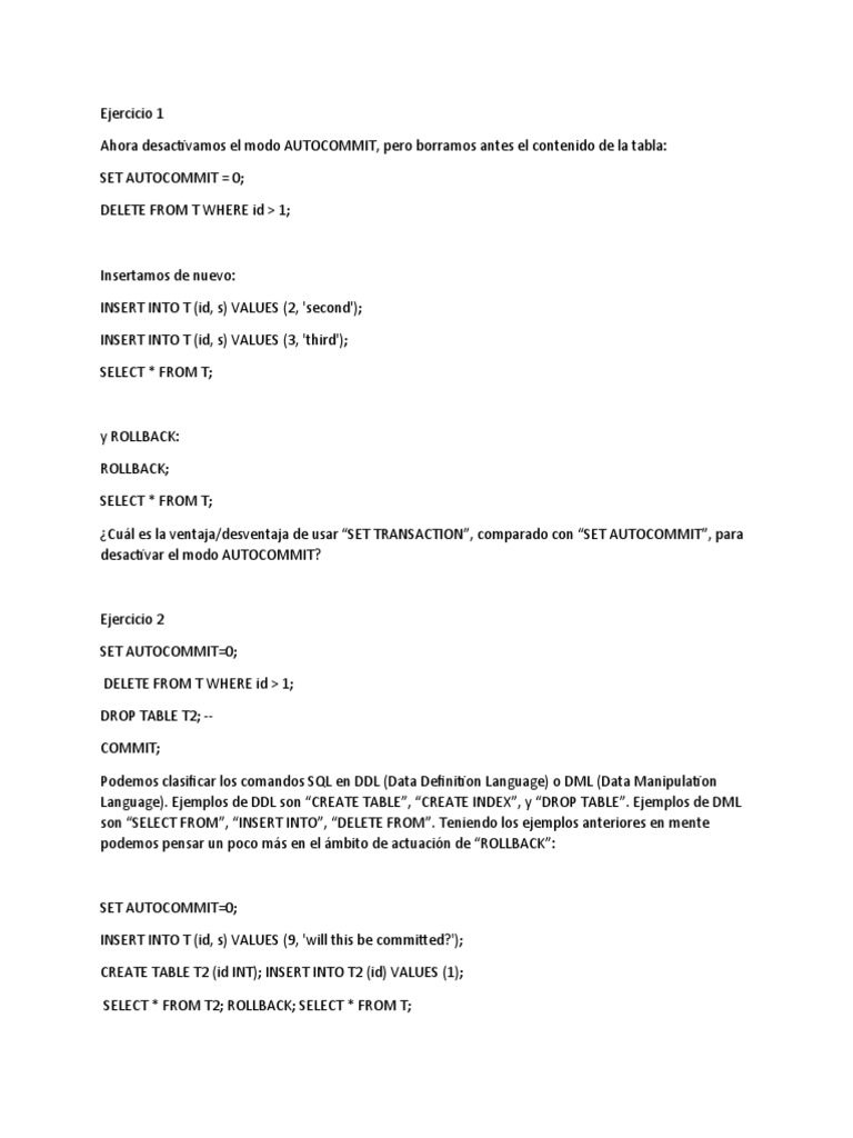 Transacciones | PDF | SQL | Gestión de datos