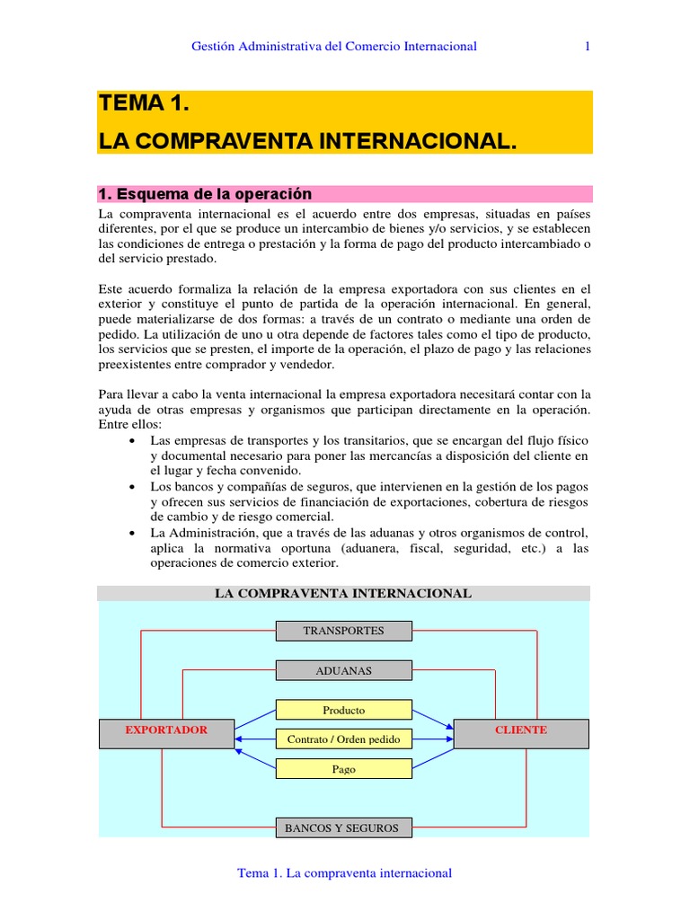 TEMA 1 La Compraventa Internacional | PDF | El comercio internacional ...