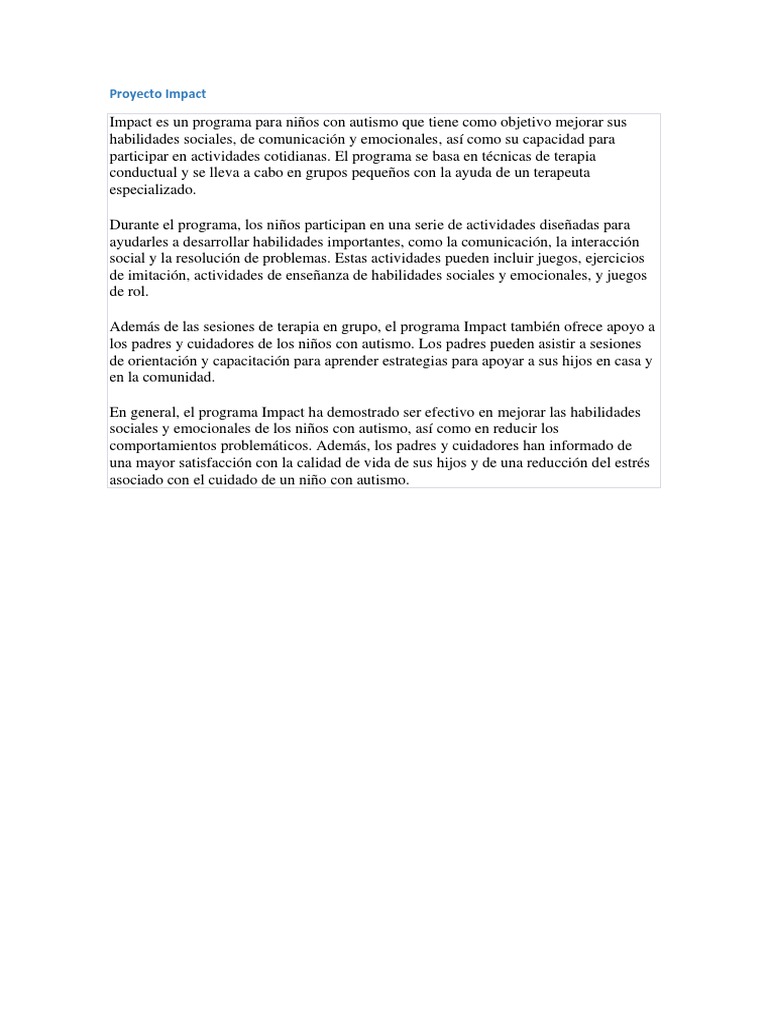 Project ImPACT | PDF