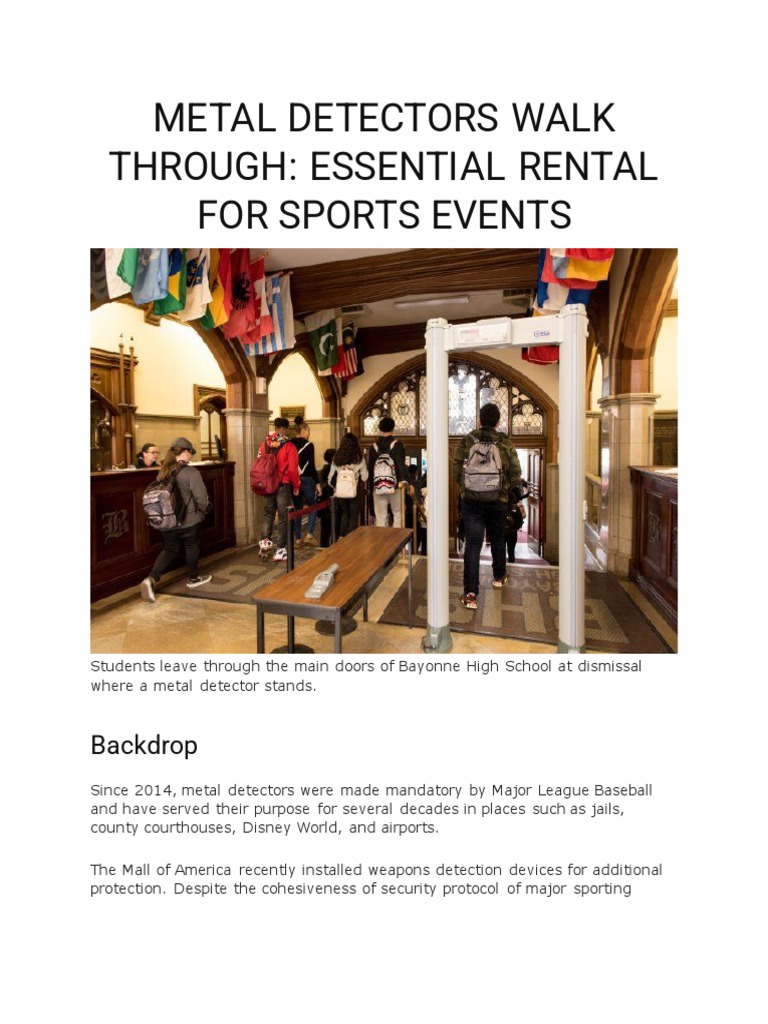 Essential Metal Detector Rentals for Events | PDF | Safety | Metal Detector